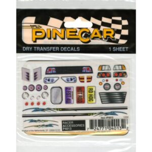 woodland scenics p4013 pine car derby dry transfer decal 3 by 2.5-inch sheet, racer accessories