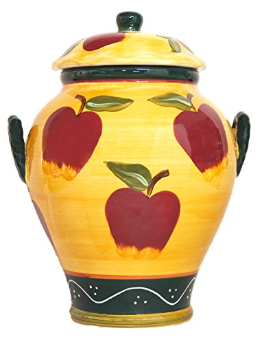 Tuscany Country Apple, Hand Painted Ceramic, Cookie jar Canister, 84176 By ACK