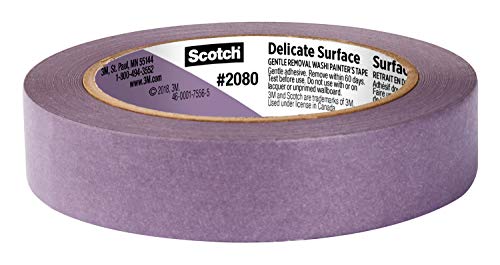 Scotch 2080EL-24E ScotchBlue Delicate Surfaces Painters Tape, 0.94" Width x 60 yd, Purple