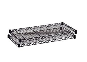 Safco Products 5290BL Industrial Wire Shelving Extra Shelf Pack 36" W x 24" D (Starter and Add-On Units Sold Separately), (Qty. 2), Black