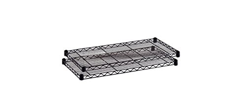 Safco Products 5290BL Industrial Wire Shelving Extra Shelf Pack 36" W x 24" D (Starter and Add-On Units Sold Separately), (Qty. 2), Black