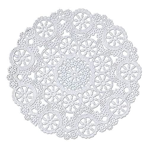 Royal Consumer Medallion Lace Round Paper Doilies, 10-Inch, Pack of 12 (B23005), White