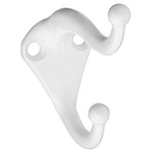 national hardware n248-369 v160 coat/hat hooks in white, 2 pack