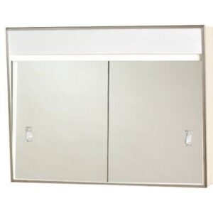 701l series sliding medicine cabinet, 2 light with courtesy outlet, 24″