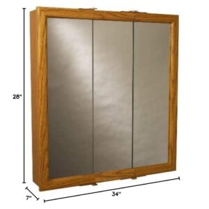 Zenith Products K30 Wood Tri-View Medicine Cabinet