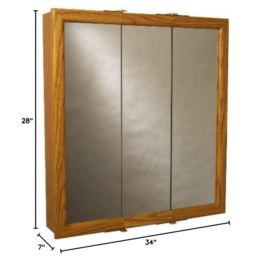 Zenith Products K30 Wood Tri-View Medicine Cabinet