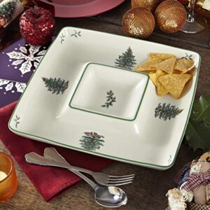 Spode Christmas Tree 12 Inch Square Chip and Dip Platter