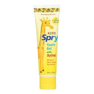 Spry Kid's Xylitol Tooth Gel, Natural Strawberry Banana, 2 fl oz