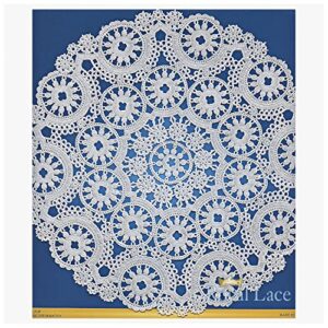 Royal Consumer Medallion Lace Round Paper Doilies, 8-Inch, Pack of 20 (B23004), White