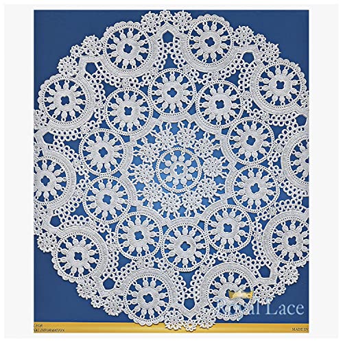 Royal Consumer Medallion Lace Round Paper Doilies, 8-Inch, Pack of 20 (B23004), White