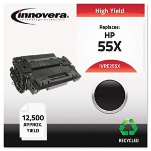 innovera ivre255x remanufactured ce255x (55x) high-yield toner, black