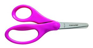 fiskars kids scissors, scissors for school, blunt tip scissors, 5 inch, color received may vary