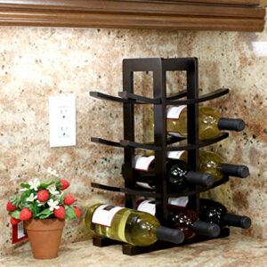 Oceanstar 12-Bottle Bamboo Wine Rack, Dark Espresso