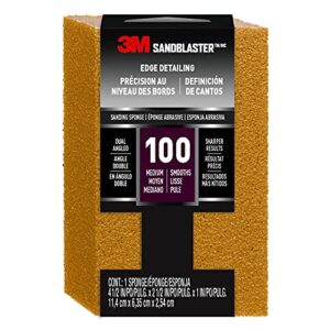 3m 9560 dual angled sanding sponge, 100 grit, gold