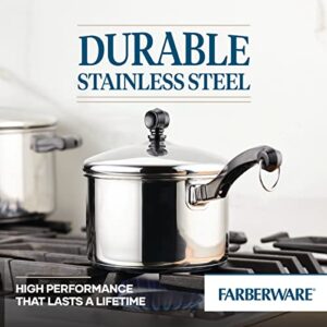 Farberware Classic Stainless Steel Sauce Pan/Saucepan with Lid, 3 Quart, Silver