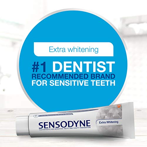 Sensodyne Extra Whitening Toothpaste for Sensitive Teeth, Cavity Prevention and Sensitive Teeth Whitening - 4 Ounces