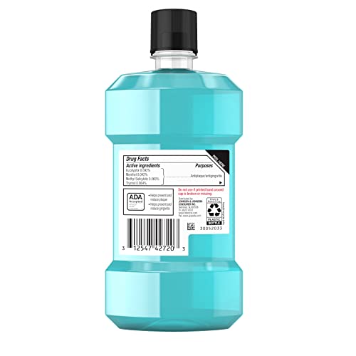 Listerine Cool Mint Antiseptic Oral Care Mouthwash to Kill 99% of Germs That Cause Bad Breath, Plaque and Gingivitis, ADA-Accepted, 8.5 Fl Oz