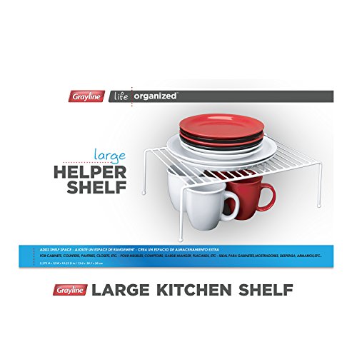 Panacea Grayline 40110, Large Kitchen Helper Shelf, White