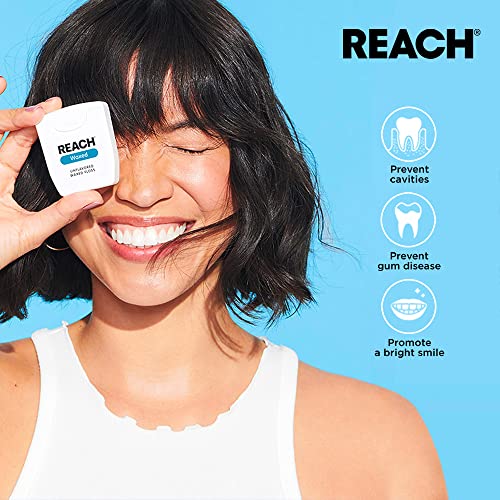 Reach Dentotape Waxed Dental Floss | Effective Plaque Removal, Extra Wide Cleaning Surface | Shred Resistance & Tension, Slides Smoothly & Easily, PFAS FREE | Unflavored, 100 Yards, 1 Pack