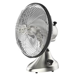 vornado silver swan vintage oscillating fan, brushed nickel