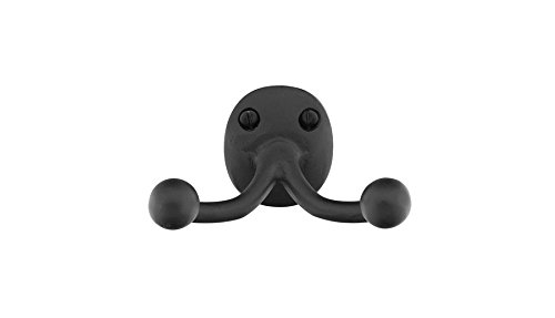 Emtek 2306 Sandcast Bronze 3-9/16" Double Robe Hook, Flat Black