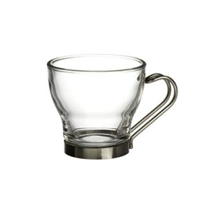 bormioli rocco verdi espresso cup with stainless steel handle, set of 4, gift boxed