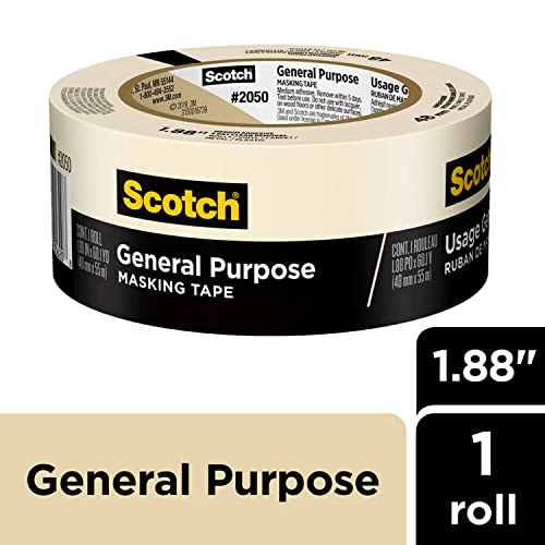 Scotch 2050-48MP 3M 2050 General Painting, 1.88-Inch x 60.1-Yard, 1-Pack Masking Tape, Width, Beige