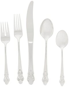 ginkgo international fleur de lis 20-piece stainless steel flatware place setting, service for 4