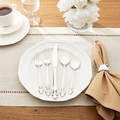 Ginkgo International Fleur de Lis 20-Piece Stainless Steel Flatware Place Setting, Service for 4