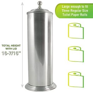 LDR Industries 164 6456BN Ashton Free Standing Regular Size Roll Toilet Paper Holder Canister, Brushed Nickel