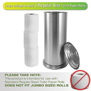 LDR Industries 164 6456BN Ashton Free Standing Regular Size Roll Toilet Paper Holder Canister, Brushed Nickel