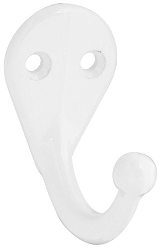 Stanley Hardware S819-116 4025 Single Prong Robe Hook in White , 2 piece