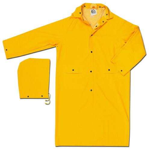 MCR Safety 200CX2 49-Inch Classic PVC/Polyester Coat with Detachable Hood, Yellow, 2X-Large