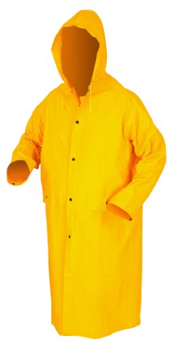 MCR Safety 200CX2 49-Inch Classic PVC/Polyester Coat with Detachable Hood, Yellow, 2X-Large