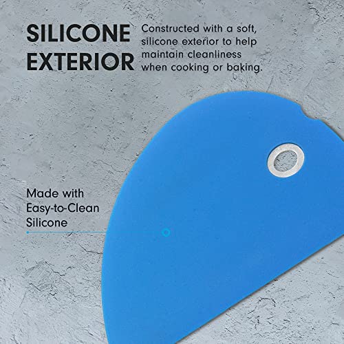 Messermeister Silicone Bowl Scraper, Blue - Frosts, Portions, Lifts & Transfers - Easy to Clean & Flexible Precision Edge