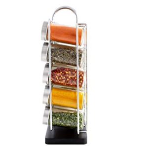 orii 20 Jar Spice Rack Stainless Steel Filled with Spices - Standing Rack Shelf Holder & Countertop Spice Rack Tower Organizer for Kitchen Spices with Free Spice Refills for 5 Years