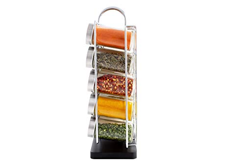 orii 20 Jar Spice Rack Stainless Steel Filled with Spices - Standing Rack Shelf Holder & Countertop Spice Rack Tower Organizer for Kitchen Spices with Free Spice Refills for 5 Years