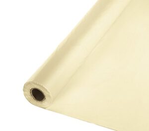 creative converting ivory tablecover roll plastic table cover-40′ x 100′ 1 pc, one size