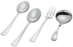 ginkgo international mariko 4-piece stainless steel hostess serving set