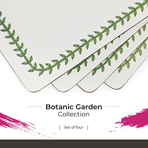 Pimpernel Botanic Garden Collection Placemats | Set of 4 | Heat Resistant Mats | Cork-Backed Board | Hard Placemat Set for Dining Table | Measures 15.7” x 11.7”