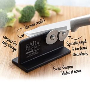 Rada Cutlery Quick Edge Knife Sharpener – Stainless Steel Wheels Made in the USA