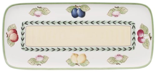 Villeroy & Boch Charm and Breakfast French Garden Cake Plate, 35 x 16 cm, Premium Porcelain, White/Colourful