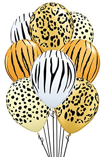 Qualatex Safari Assortment Biodegradable Latex Balloons, 11-Inches (12-Units)