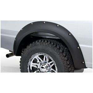 bushwacker pocket/rivet style rear fender flares | 2-piece set, black, smooth finish | 21038-02 | fits 1993-2011 ford ranger (excludes fx4)