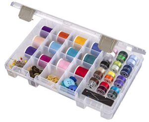 artbin 6911ab sew-lutions bobbin/supply box sewing organizer, [1] plastic storage case, clear