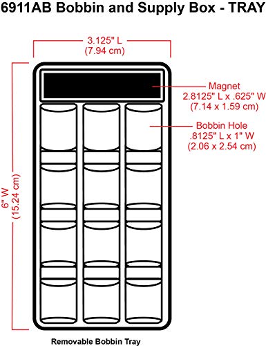 ArtBin 6911AB Sew-Lutions Bobbin/Supply Box Sewing Organizer, [1] Plastic Storage Case, Clear