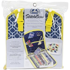 dmc u1636 stitchbow mini needlework travel bag, blue