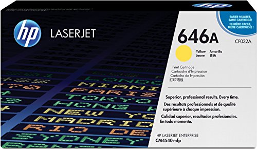 Original HP 646A Yellow Toner Cartridge | Works with HP Color LaserJet Enterprise CM4540 MFP Series | CF032A