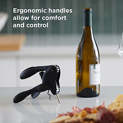 Rabbit Wine Corkscrew with Foil Cutter, 1 EA, Black