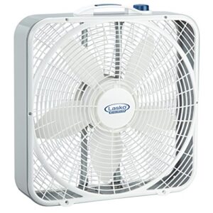 lasko 20″ weather-shield performance box fan-features innovative wind ring system for up to 30% more air, 20 inch, 3720